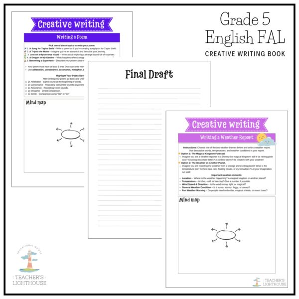 Grade 5 English FAL Term 2 2026 Creative Writing Book – teacherslighthouse