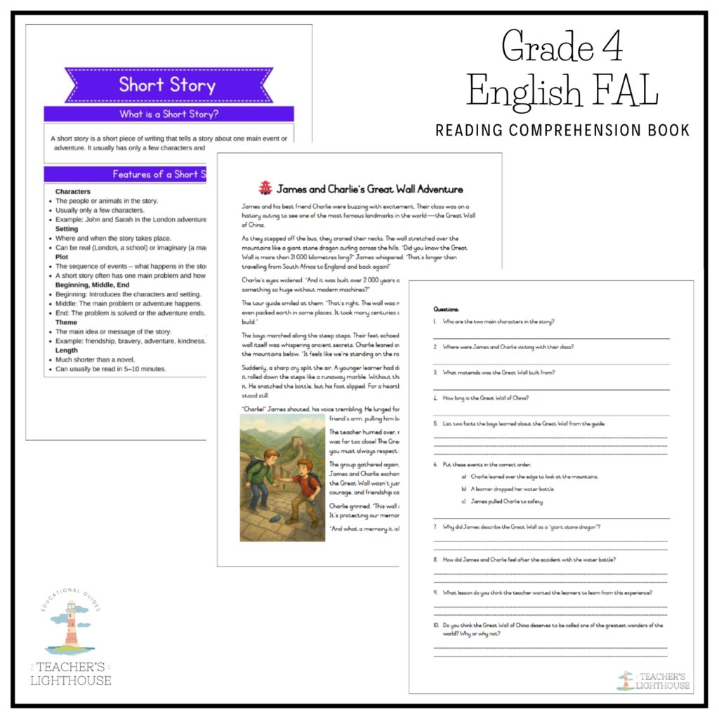 Grade 4 English FAL Term 4 2025 Reading Comprehension Book ...
