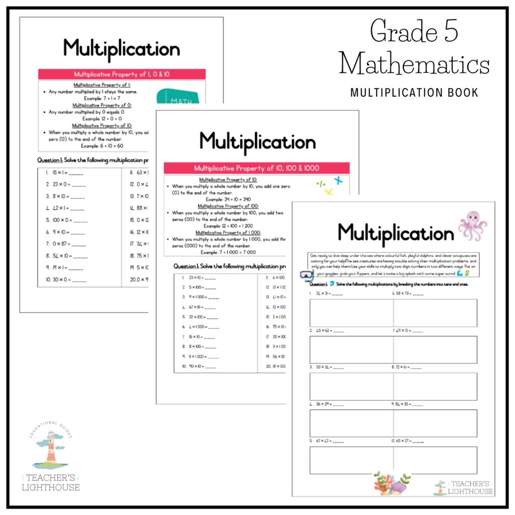 Grade 5 Mathematics Term 1 2026 Multiplication Book – teacherslighthouse